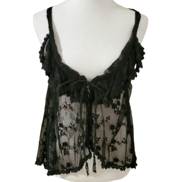 Unknown | Tops | Delicate Black Lace Vest | Poshmark